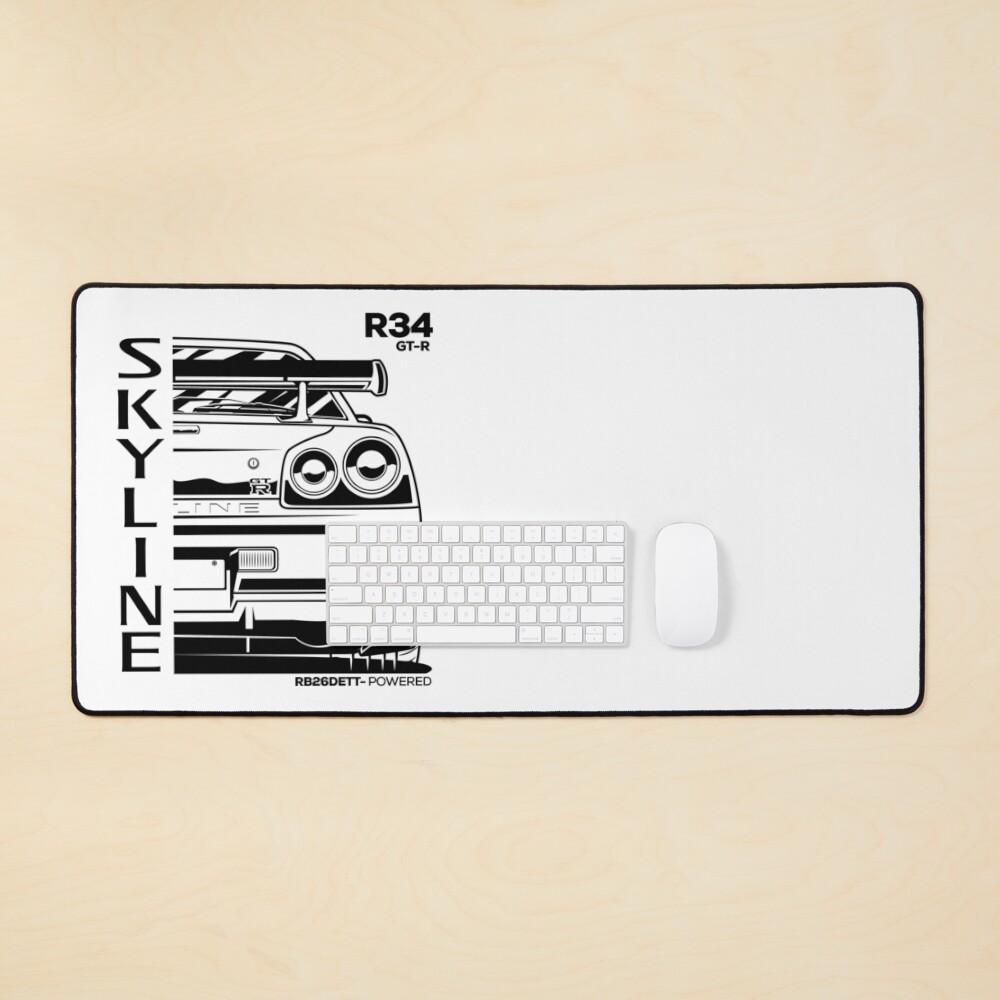 "Nissan Skyline R34 GT-R silhouette" Art Board Print for Sale by ...