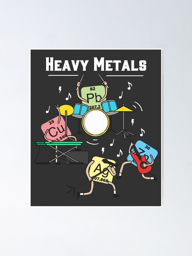 "Heavy Metals Rock Chemistry Physics Periodic Table of Elements" Poster ...