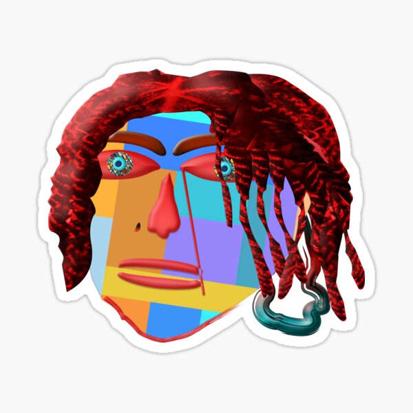 " Funny multicolored abstract minimalist and modern black woman's face ...