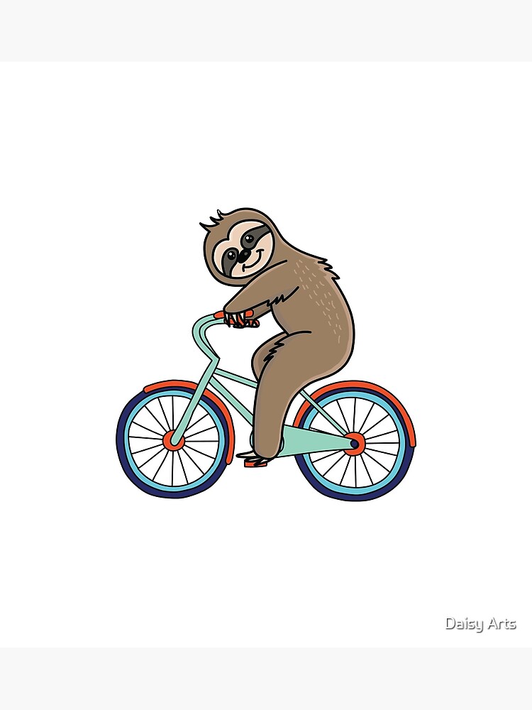 "Funny Sloth Riding a Bike" Poster for Sale by radwaneedz | Redbubble