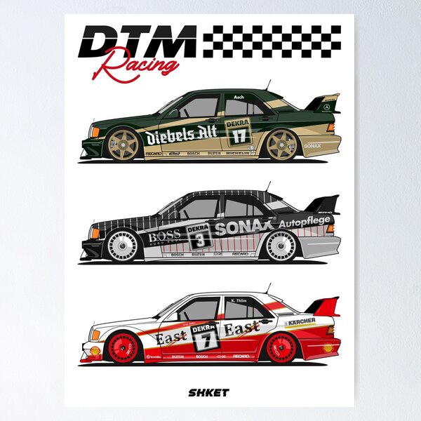 "Mercedes 190e 2.5 DTM Racing" Poster for Sale by shketdesign | Redbubble