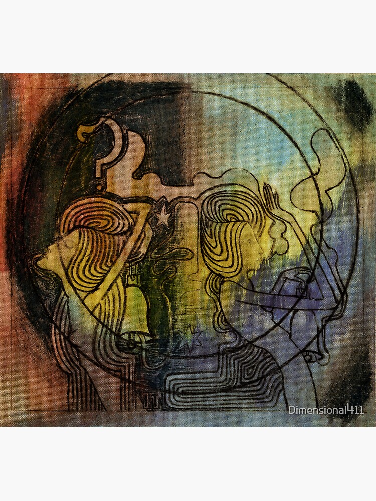 "1868 Classic Painting By Jan Toorop. Two Stylized Female Figures With ...