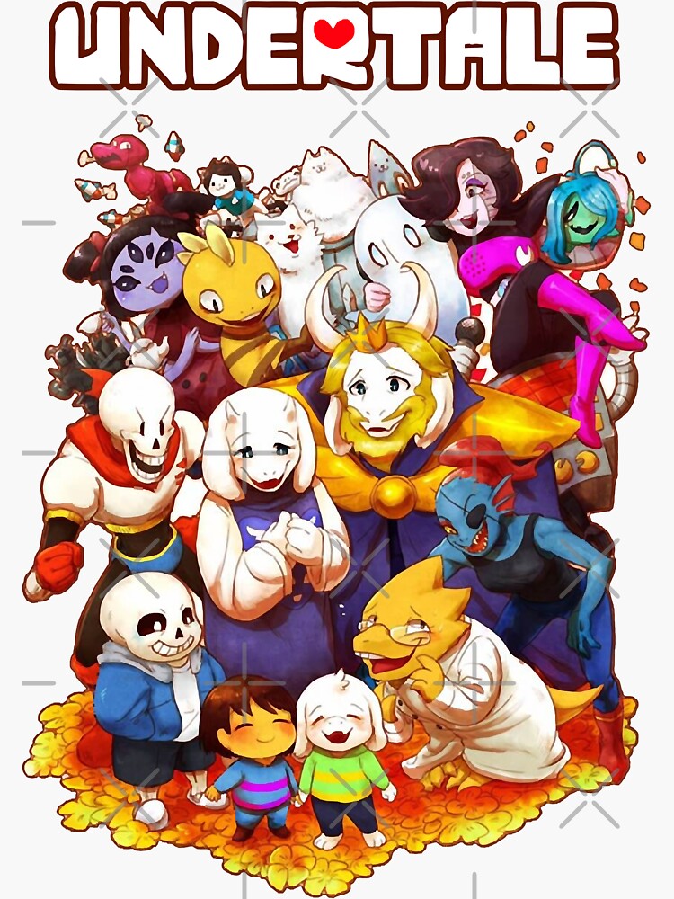 Pegatina «Vintage Retro Undertale Videojuego Personajes principales ...