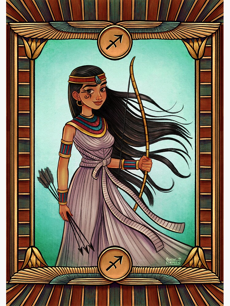 "SAGITTARIUS Zodiac Sign Ancient Egypt Princess " Sticker for Sale by ...