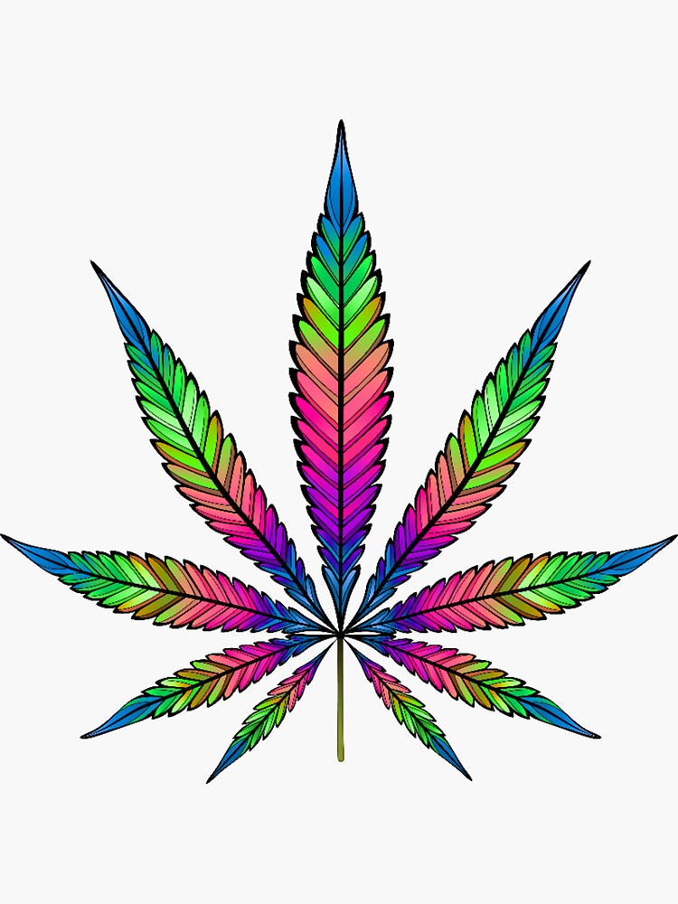 "Rainbow Colourful Weed Leaf" Sticker for Sale by Ninjakandy | Redbubble