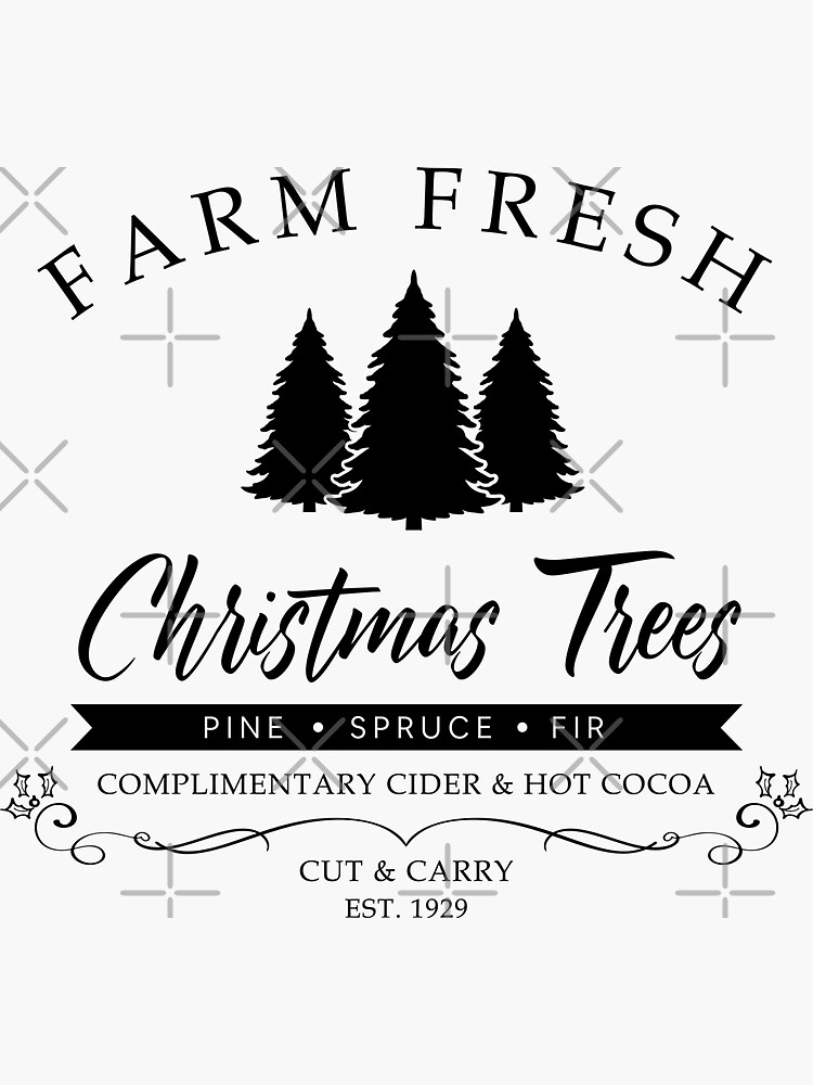 "Farm Fresh Christmas Tree" Sticker for Sale by ARY9 | Redbubble