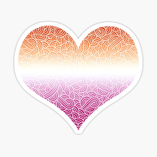 Ombré Lesbian Colours And White Swirls Doodles Sticker For Sale By