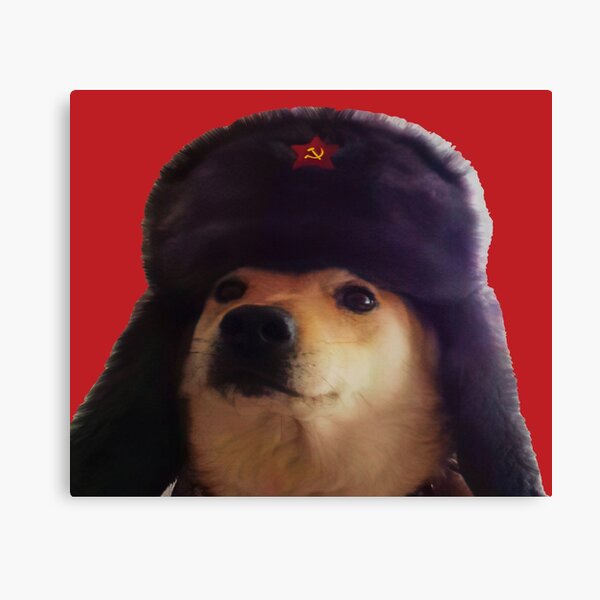 "Communist Dog- Communism Doge Meme" Canvas Print for Sale by ...