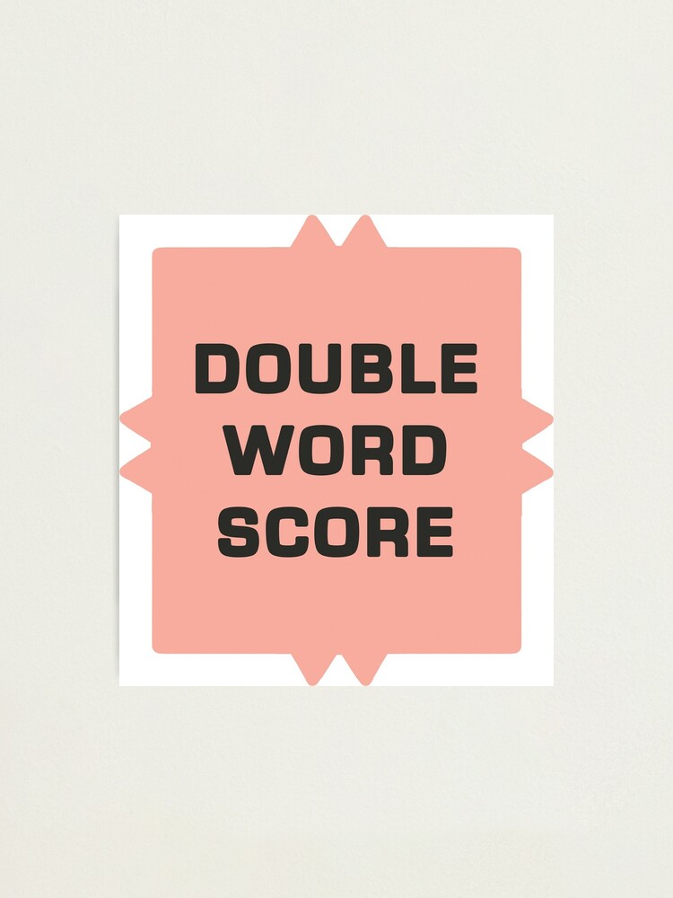 "Double Word Score Scrabble Game Tile" Photographic Print for Sale by ...