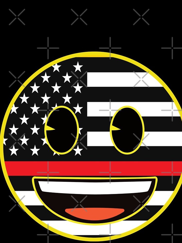 "US flag EMOJI- happy face emoji- thin red line funny face" iPhone Case ...