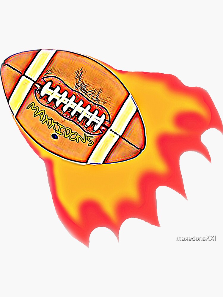 "Fire Rugby Ball Football" Sticker by maxedonsXXI | Redbubble