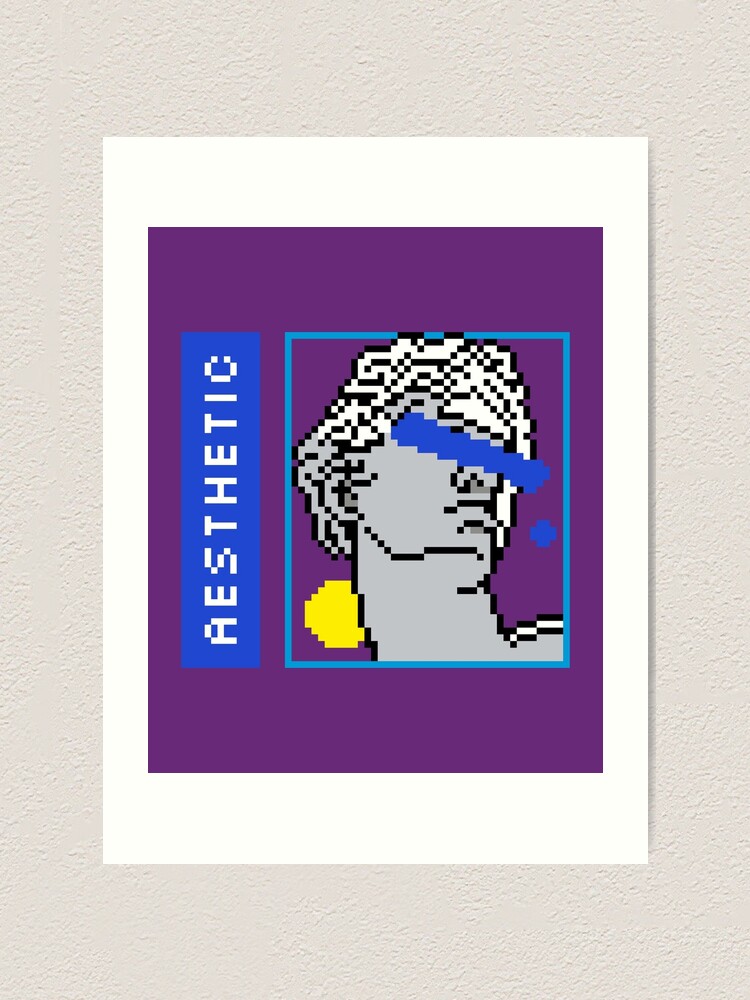 "Aesthetic Ancient Greece Retro Pixel Art of Statue" Art Print for Sale ...