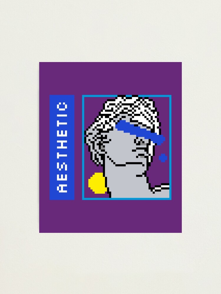 "Aesthetic Ancient Greece Retro Pixel Art of Statue" Photographic Print ...