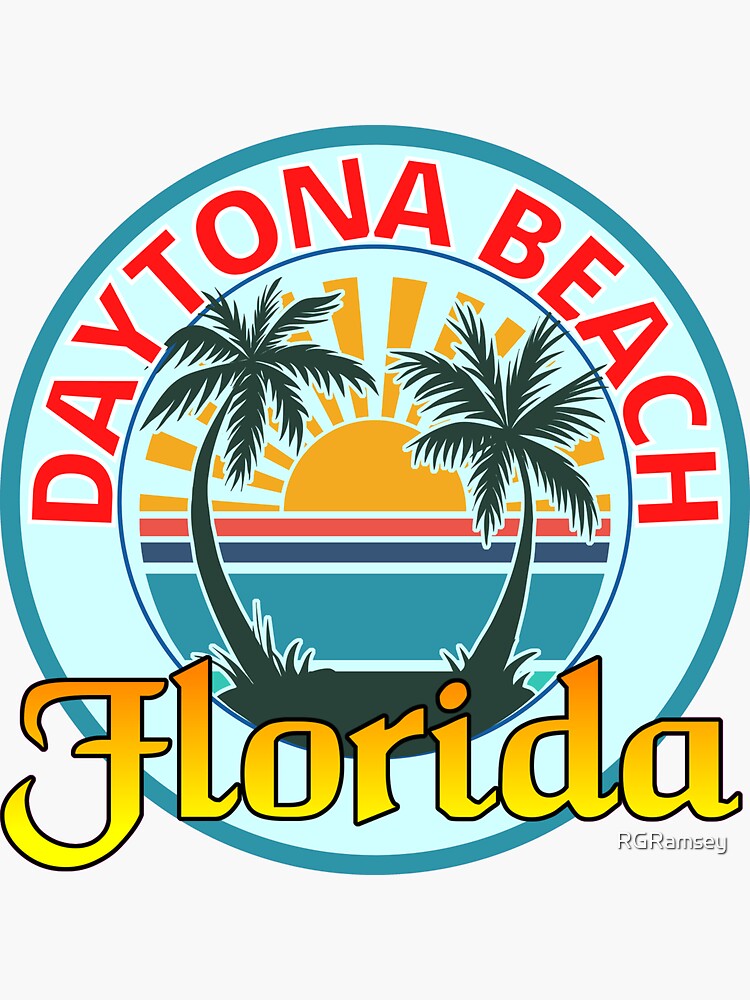 "Daytona Beach Florida Beach Sticker" Sticker for Sale by RGRamsey ...