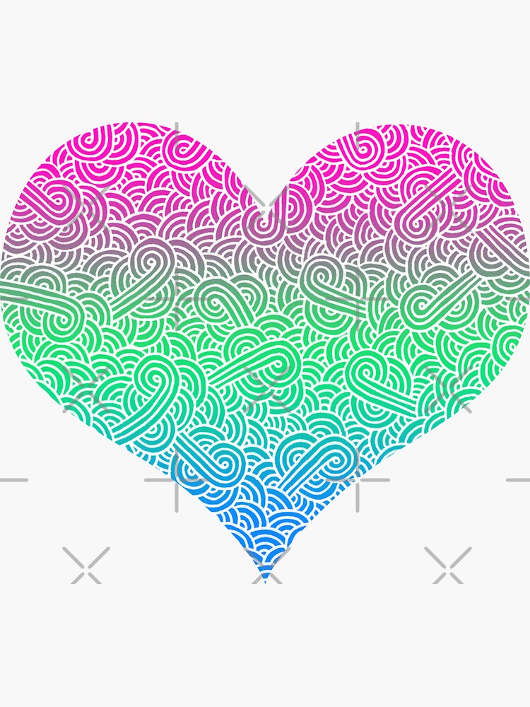Ombré Polysexual Colours And White Swirls Doodles Sticker For Sale By