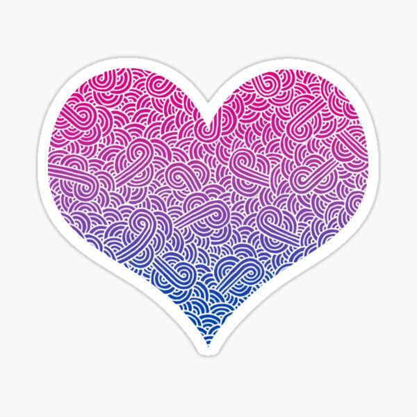 Ombré Bisexual Colours And White Swirls Doodles Sticker For Sale By