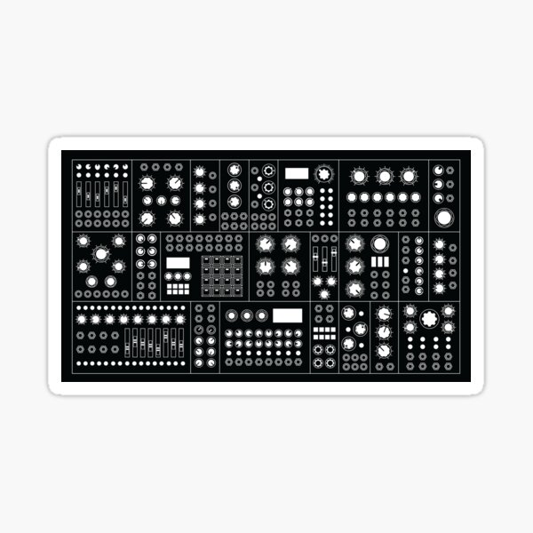 "Modular Synthesizer 2 White" Sticker by AtomicMalibu | Redbubble