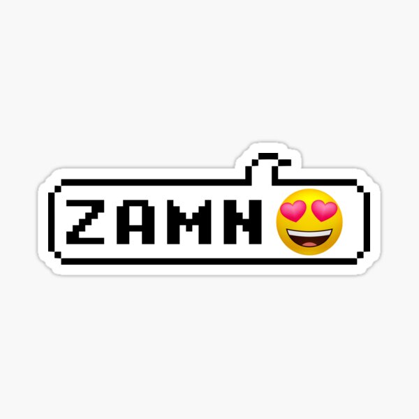 "ZAMN" Sticker for Sale by Dobsy | Redbubble