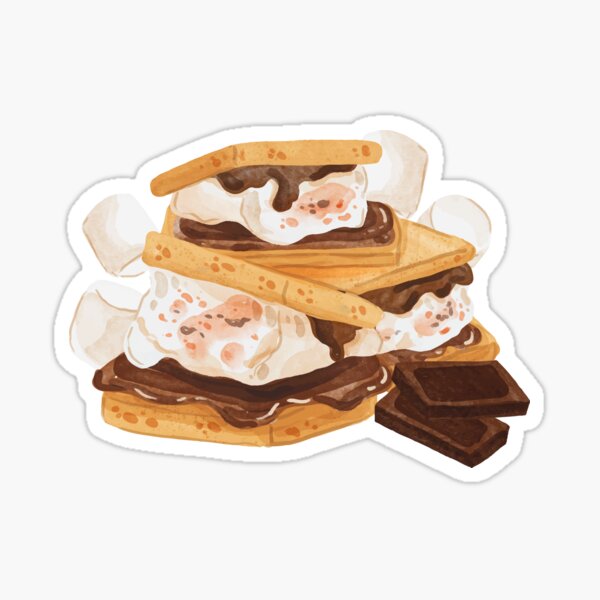 "Chocolate Marshmallow Smores" Sticker by NiftyTrinket | Redbubble