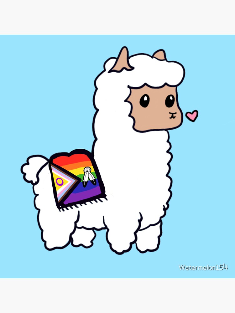 "Two-spirit Llama (Intersex inclusive progress pride flag)" Sticker for ...