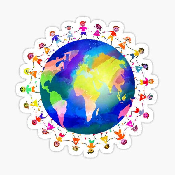 "A better world for children" Sticker by Jujuzinha21 | Redbubble