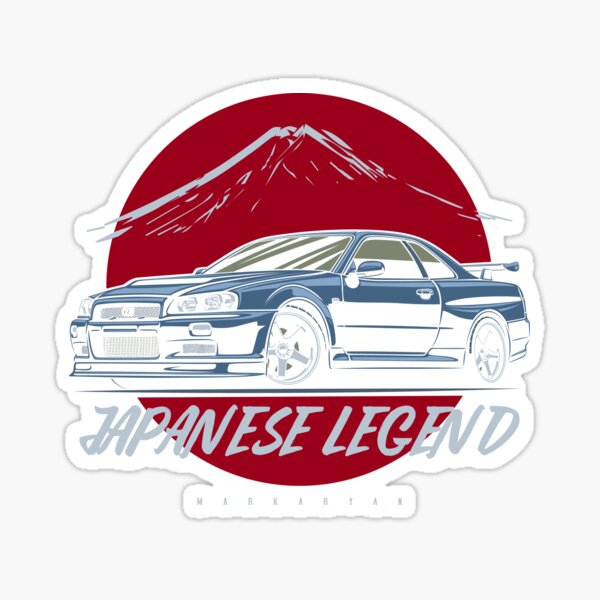 "Skyline GT-R R34" Sticker for Sale by OlegMarkaryan | Redbubble
