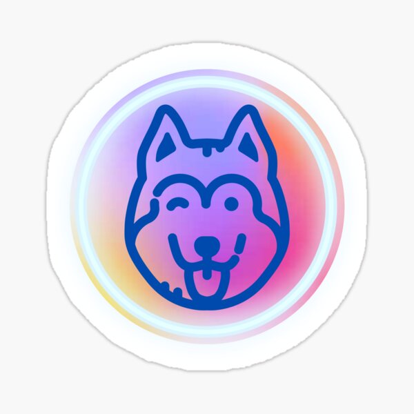 "Winking Rainbow Husky" Sticker for Sale by courtneyjart | Redbubble