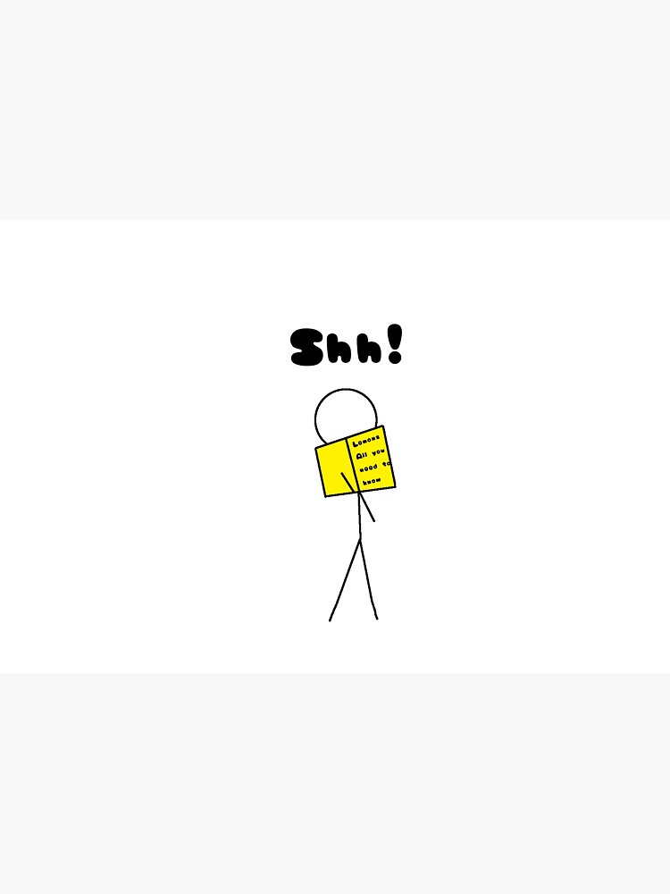 "Stick Figure Reading SHHH" Sticker for Sale by TheStickFigure | Redbubble