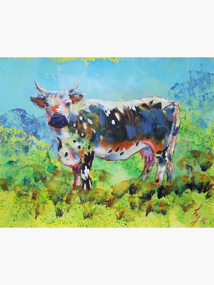 "Randall Lineback Cow Painting" Sticker for Sale by MikeJory | Redbubble