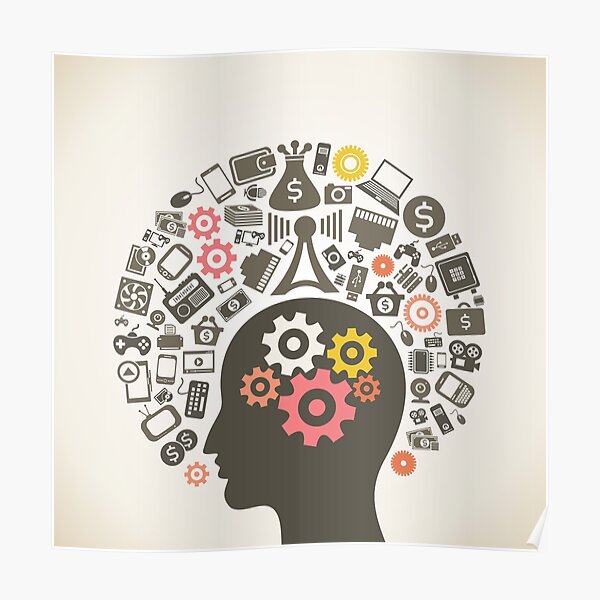 "Brain and technology" Poster for Sale by Aleksander1 | Redbubble