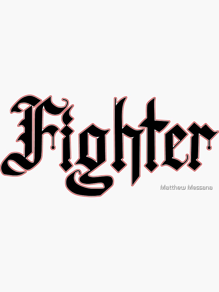 "Fighter Class - Blackletter" Sticker for Sale by Matthew-Messana ...