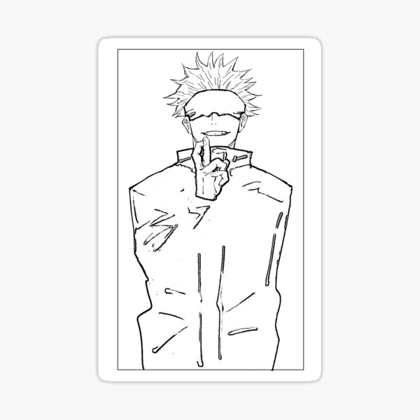 "Gojo Satoru Outline sketch" Sticker by mdgkelly | Redbubble