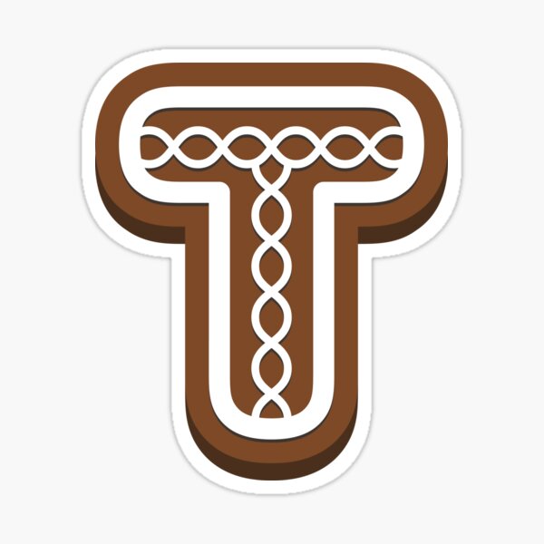 "Gingerbread letter T Christmas monogram Winter Holidays initial T ...