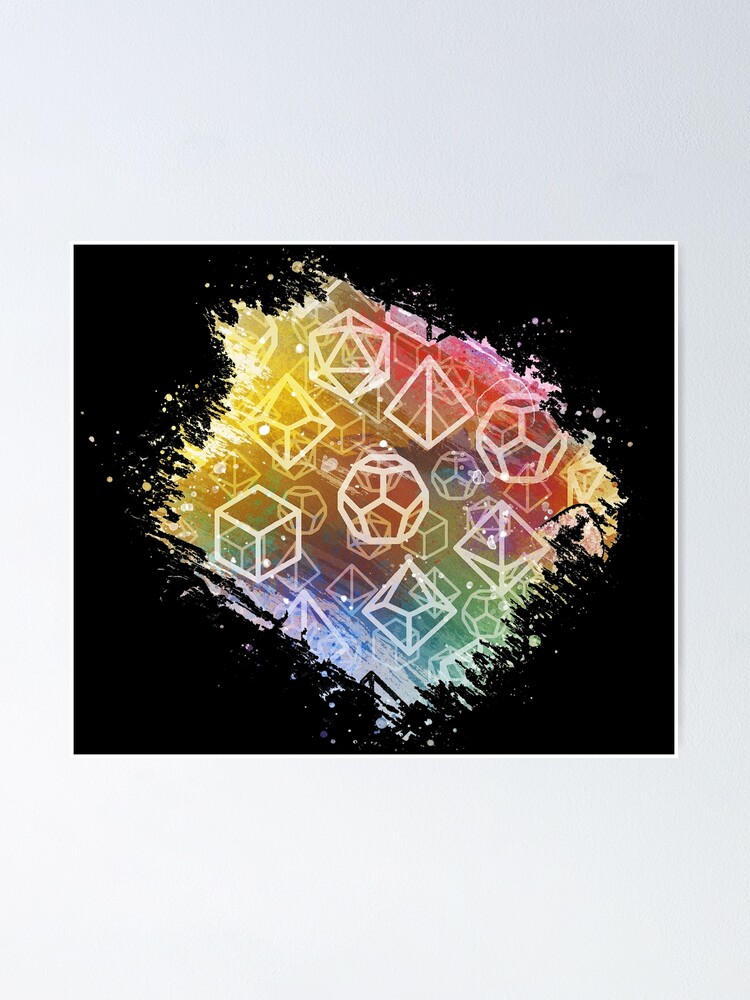 "D20 Dice: Watercolor Rainbow" Poster for Sale by tannaheitman | Redbubble
