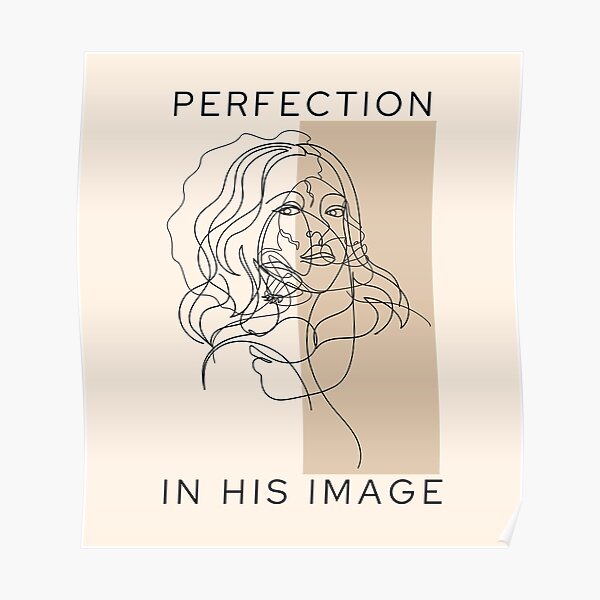"Female face women line drawing art, in God's image, perfection text ...