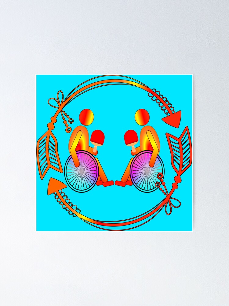 "Wheelchair table tennis HANDICAP" Poster by minimalartstory | Redbubble