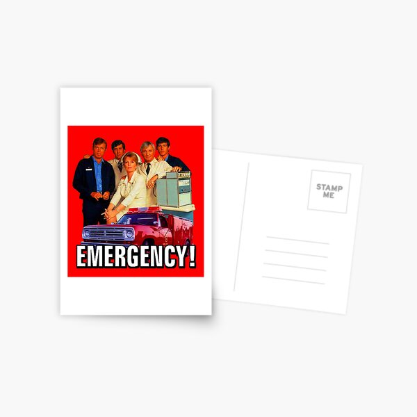 "Retro Vintage 70s EMERGENCY! Cast Tribute" Postcard for Sale by ...