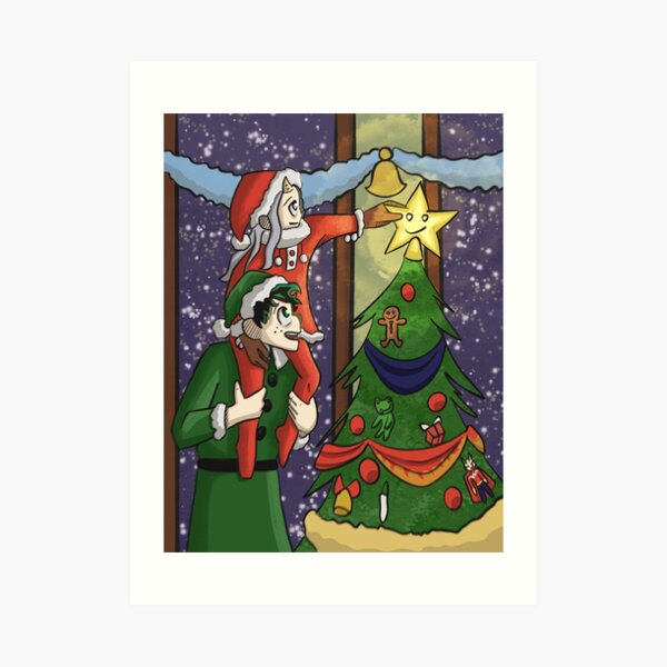 "Deku helping Eri put star on Christmas tree MHA Christmas collection ...