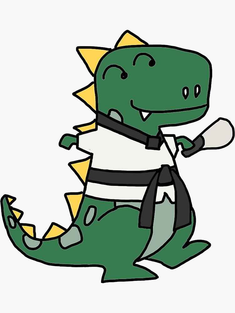 "Karate Master T-rex (Training Kicks) " Sticker for Sale by ...
