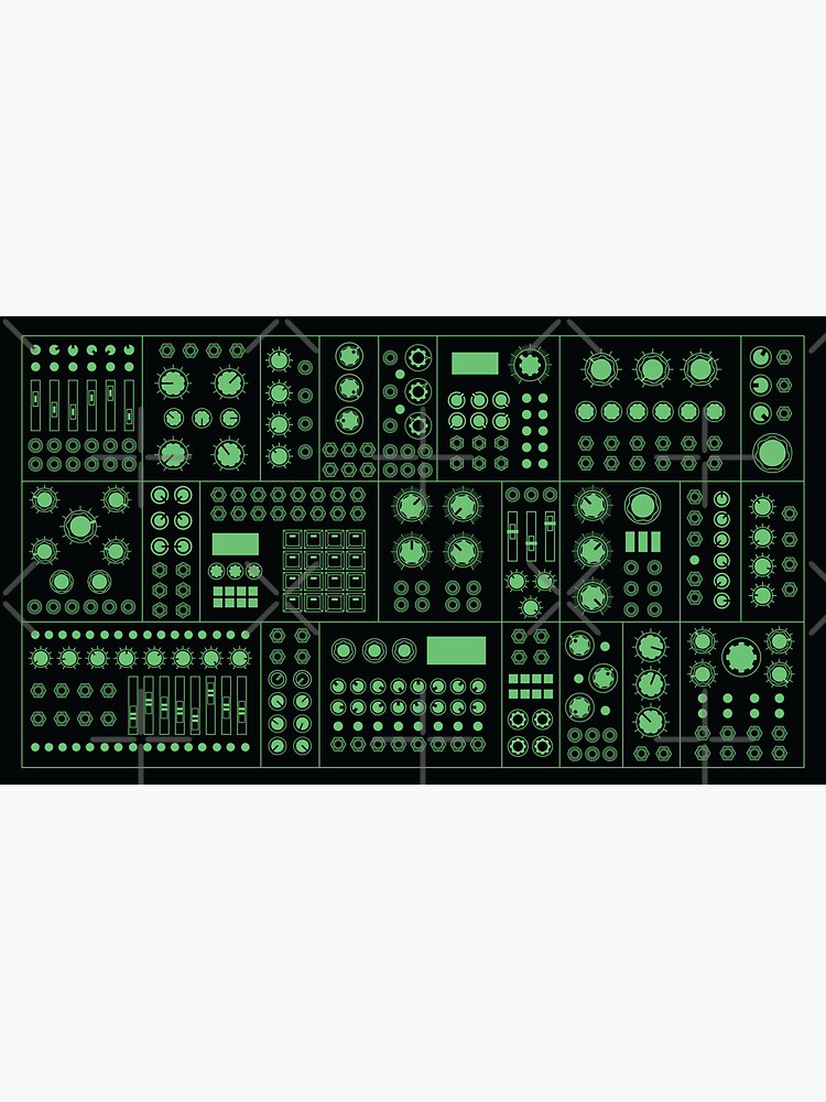 "Modular Synthesizer 2 Green" Sticker by AtomicMalibu | Redbubble
