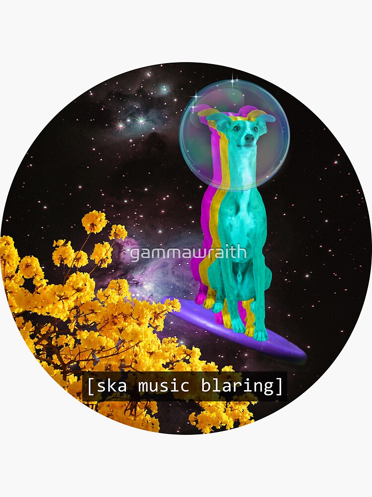 "Ska Dog in Space!" Sticker by gammawraith | Redbubble