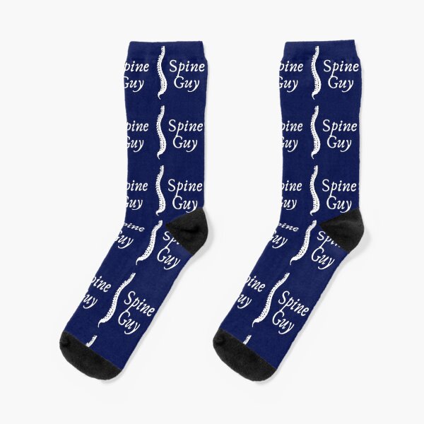 "Spine Guy navy" Socks for Sale by VJKTees | Redbubble