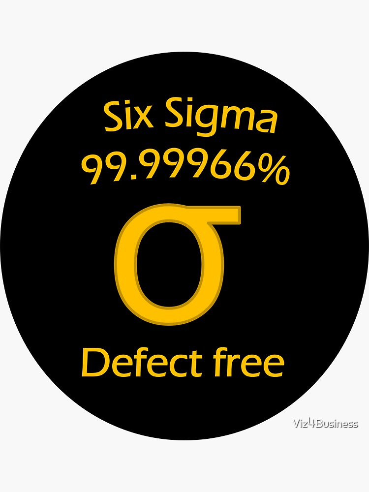 "Six sigma defect free" Sticker by Viz4Business | Redbubble