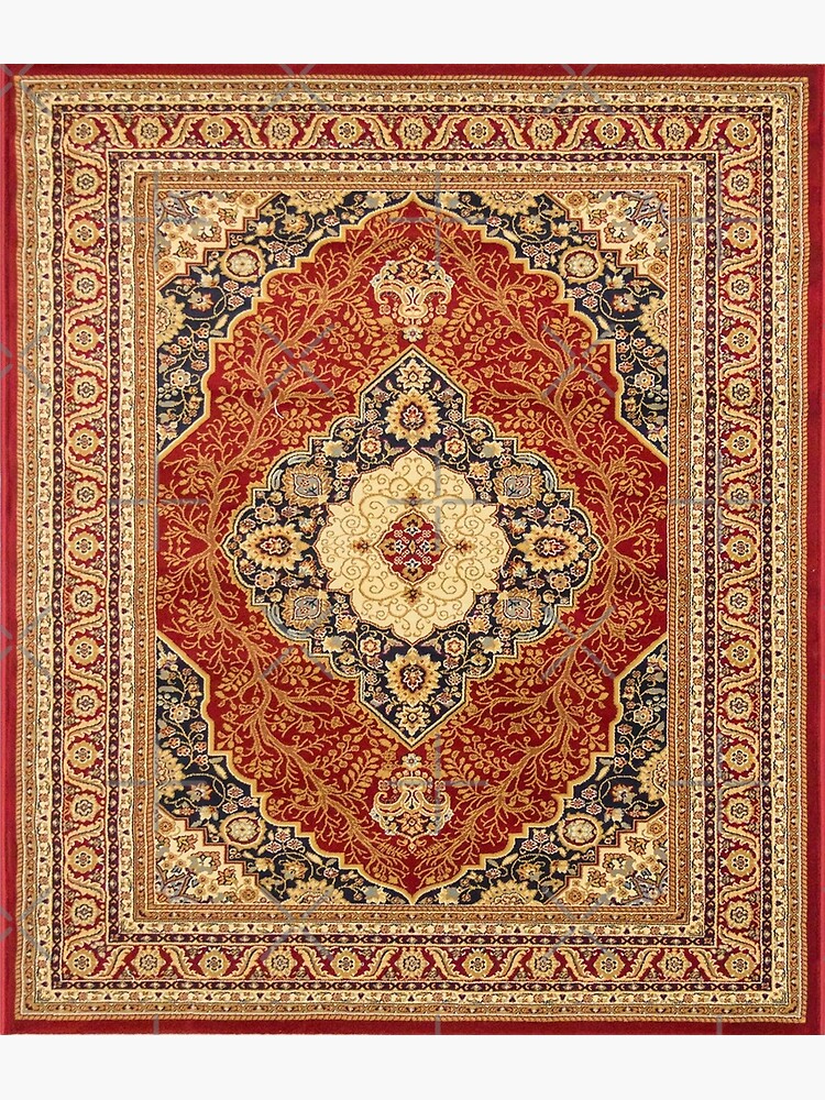 " Oriental Rugs Geometric Pattern Gold And Red" Photographic Print for ...