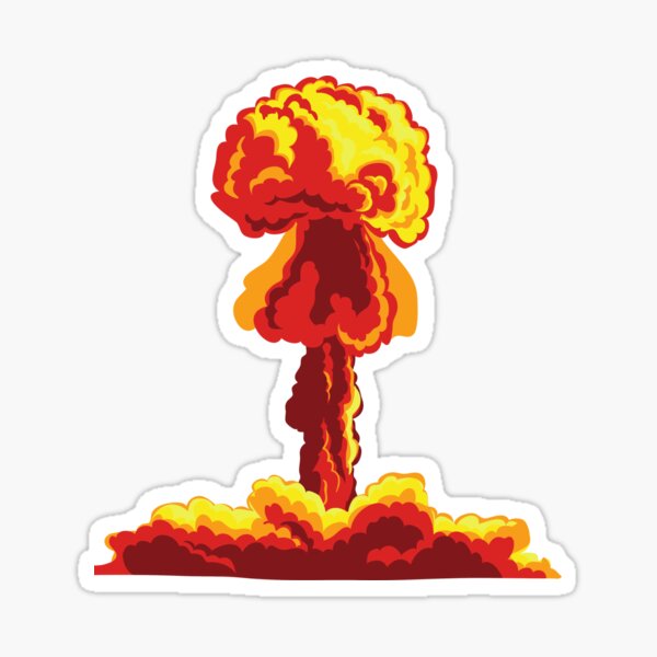 "Mushroom cloud from nuclear explosion" Sticker by SittingPrinttee ...