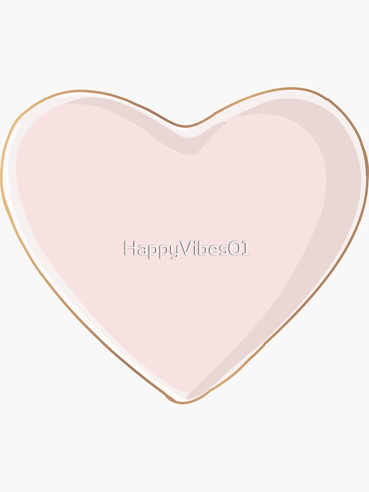 "Pink Heart Aesthetic Sticker" Sticker by HappyVibes01 | Redbubble