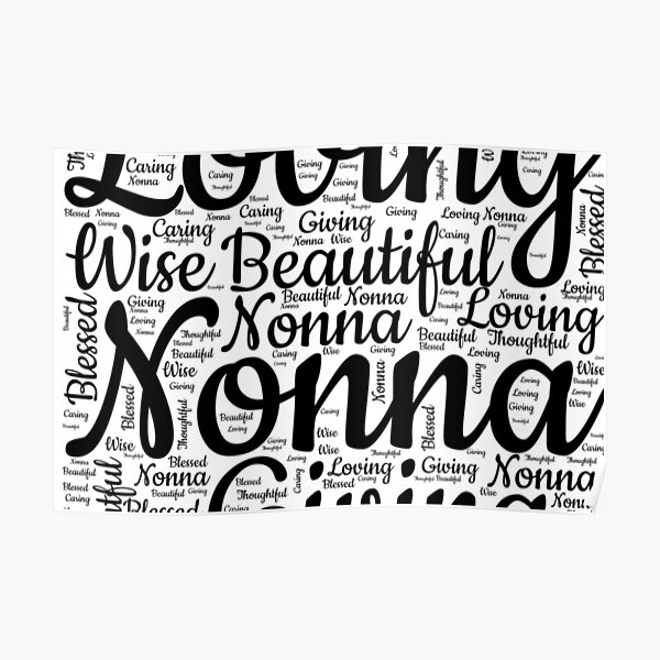 "Nonna Italian Word Cloud" Poster for Sale by 4littlemnkys | Redbubble