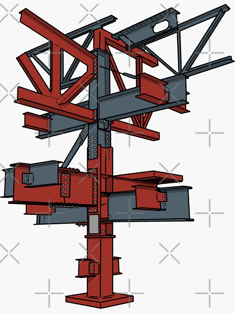 "Civil Steel Beam Tree" Sticker by Up-dog | Redbubble