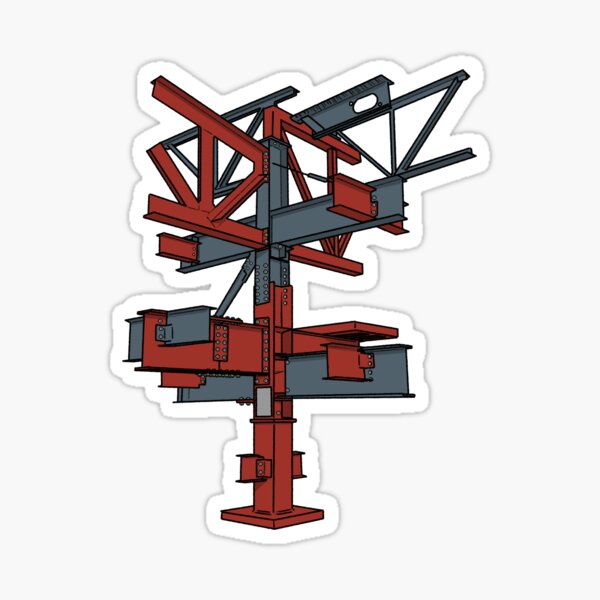 "Civil Steel Beam Tree" Sticker by Up-dog | Redbubble
