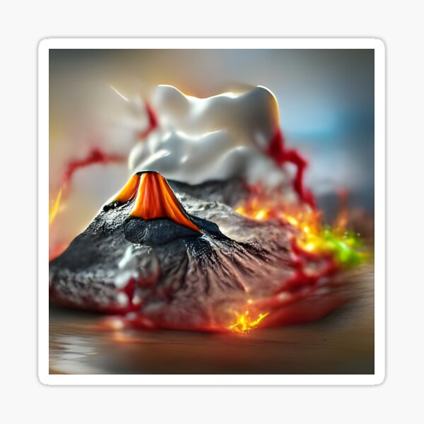"Volcano Eruption" Sticker for Sale by helpmeretire | Redbubble